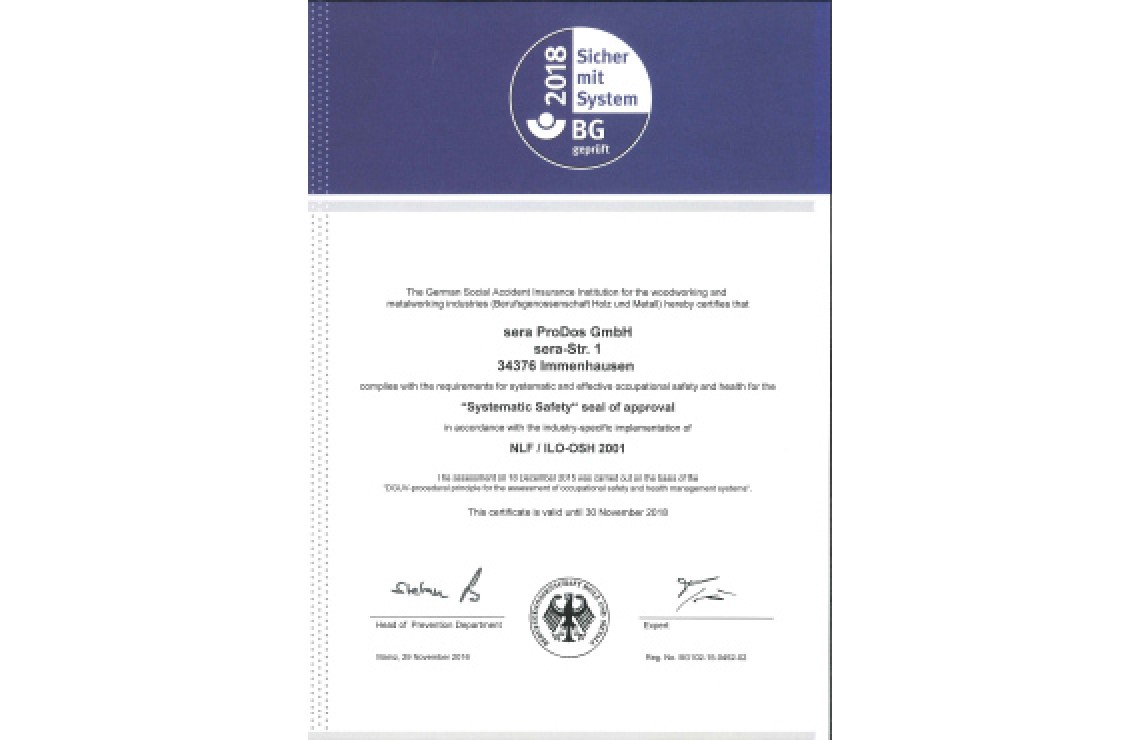 Certifications | sera GmbH